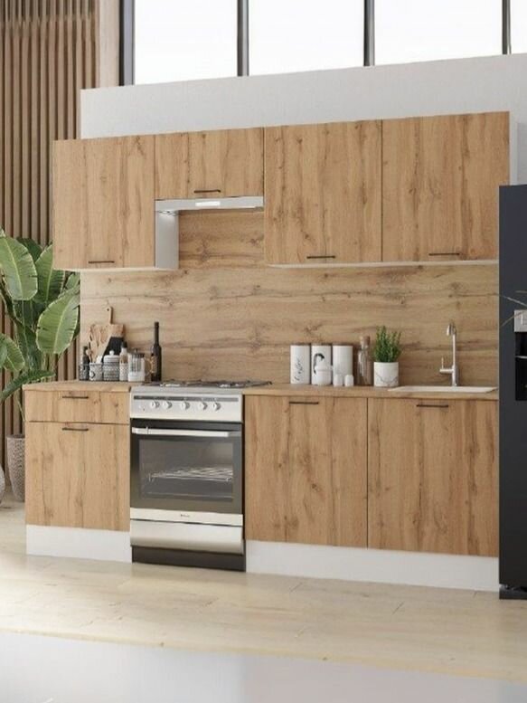 Кухонный гарнитур Паола 2,4м дуб вотан со столешницей