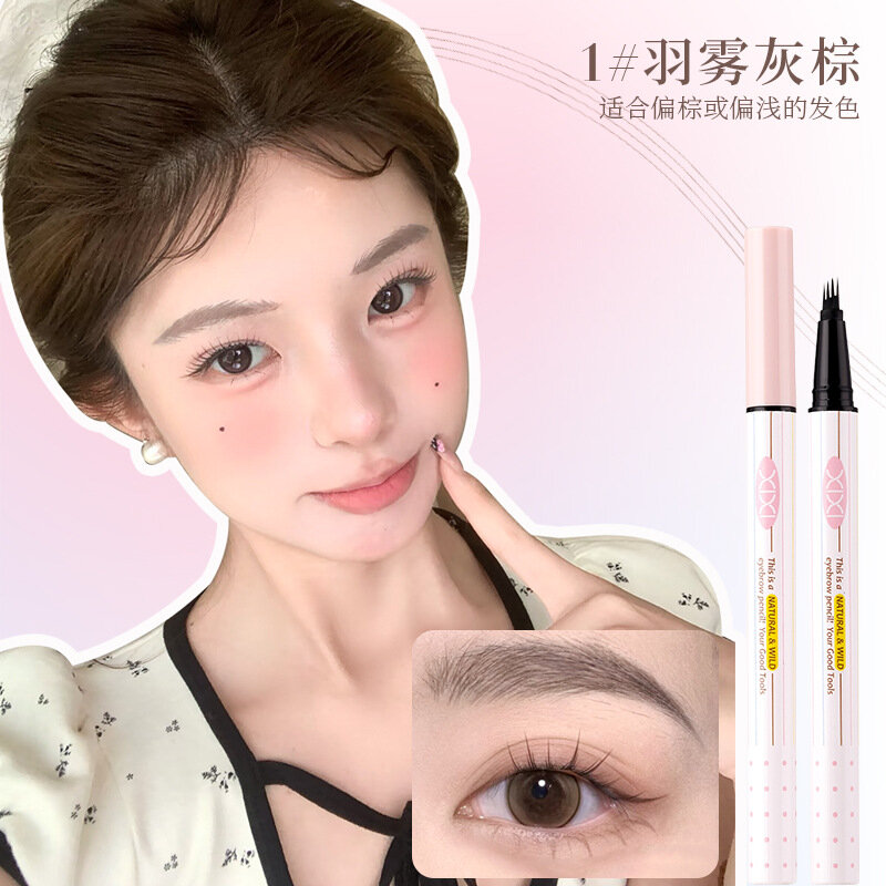 XIXI Neat Wild Four-Claw Eyebrow Pencil — водостойкий карандаш для бровей с четырьмя наконечниками, устойчивый к размазыванию, подходит для начинающих, для макияжа глаз, для студентов и вечеринок.
