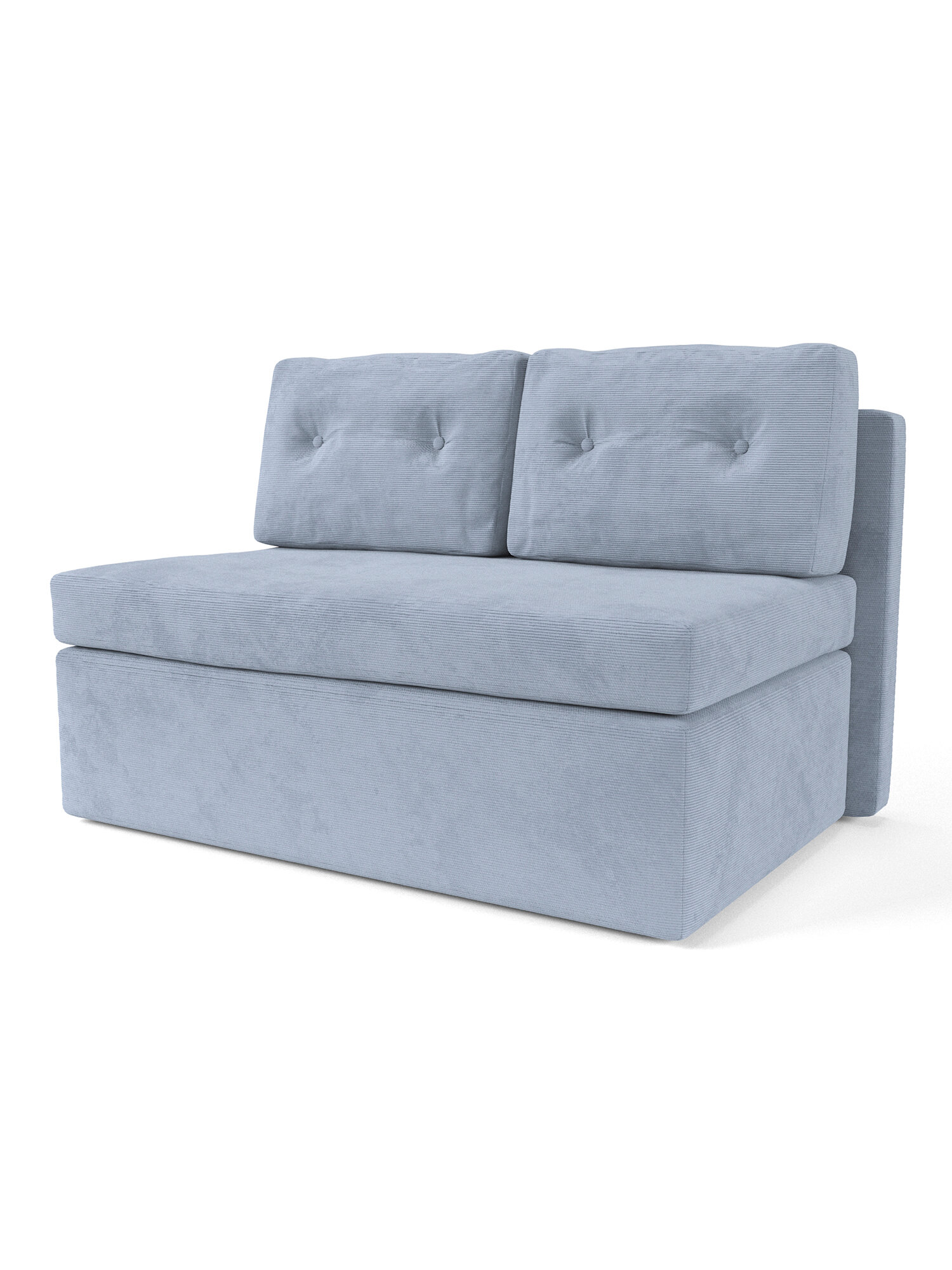 Диван раскладной Soft Element Лукас Blue, в гостиную, велюр, современный стиль скандинавский лофт