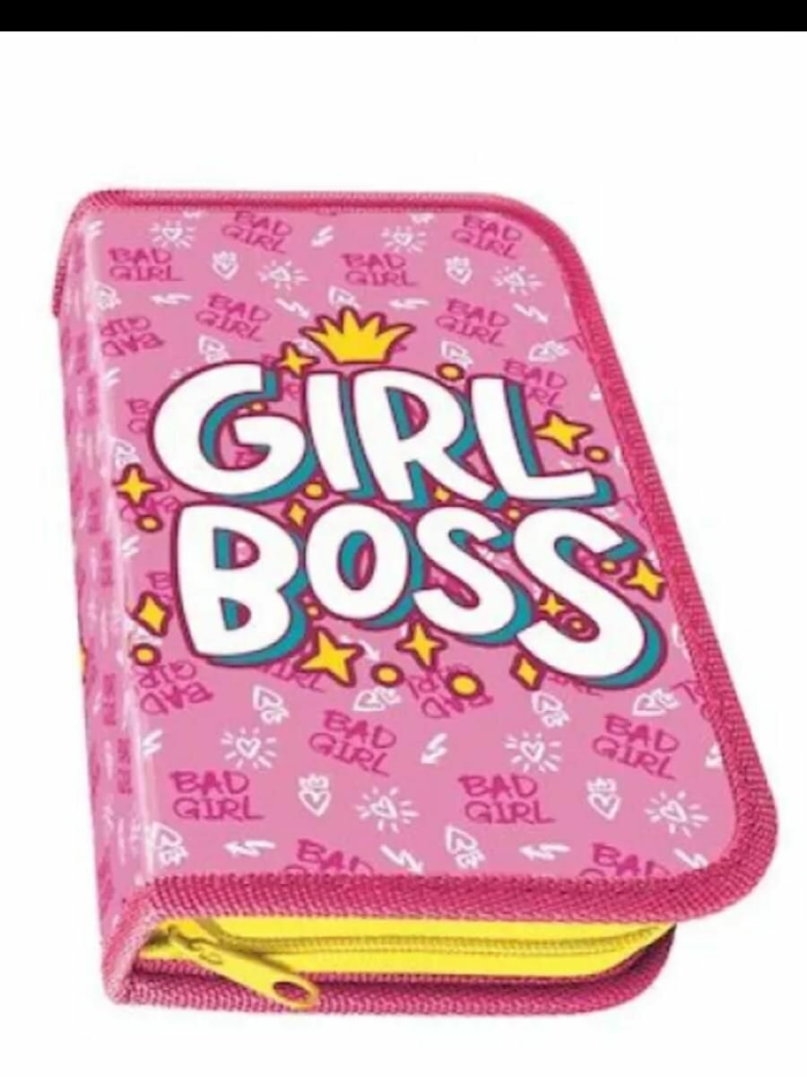 Пенал Пчелка 2-х створчатый, 190х115 мм "GIRL BOSS" большой (ПО-02)