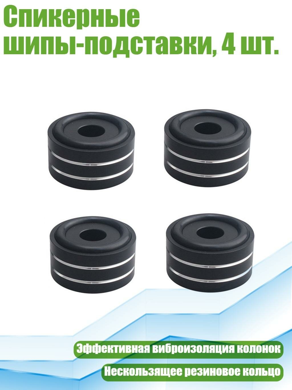 Спикерные шипы-подставки, 4 шт, Черный