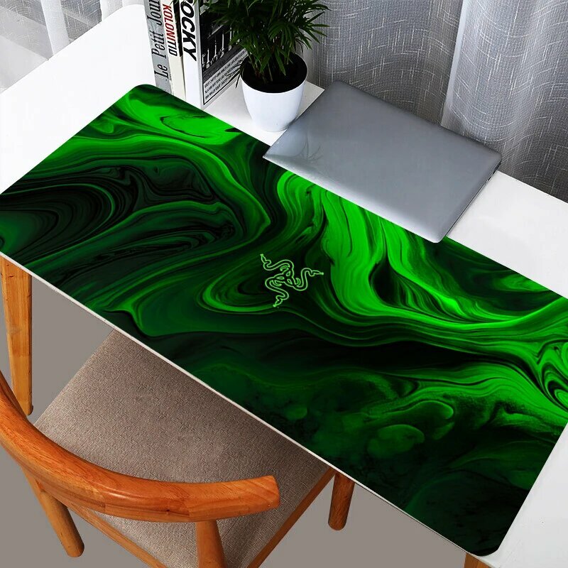 Большой Игровой Коврик Для Мыши Razer 900x400 Мм, Зеленый, Резиновый