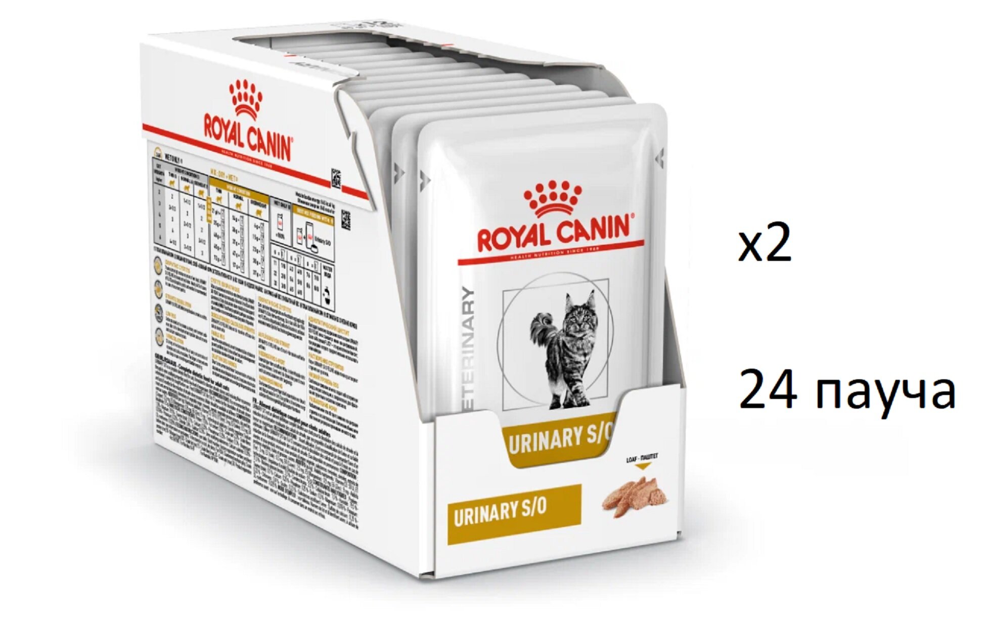 Влажный корм для кошек Royal Canin Urinary S/O паштет, для лечения МКБ 24 шт. х 85г