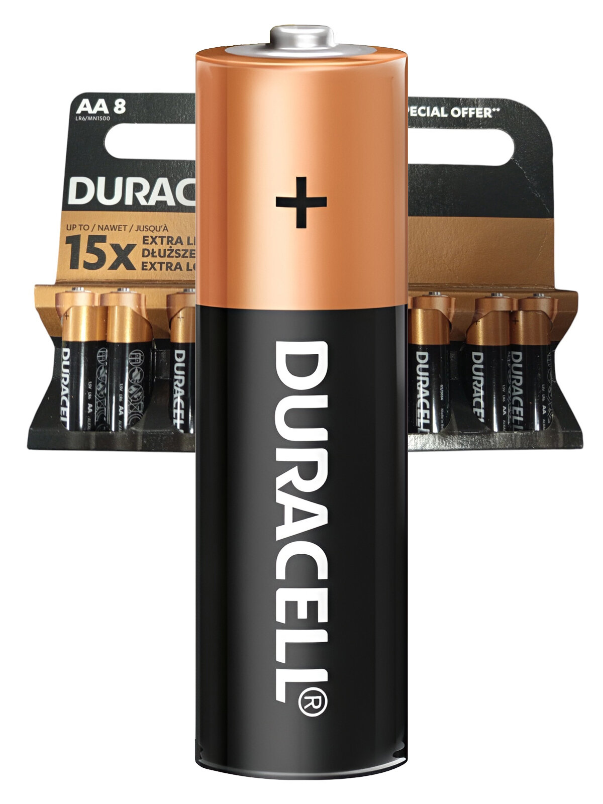 Батарейки АА Duracell Basic LR06 MN1500 пальчиковые блистер 8 шт