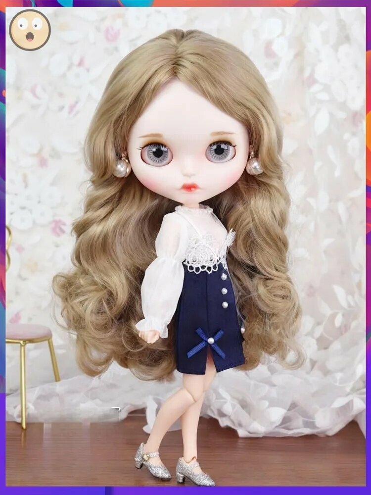 Шарнирная кукла Блайз Blythe на теле OB24, 30 см Полный комплект: парик, глаза, одежда Дизайнерский макияж