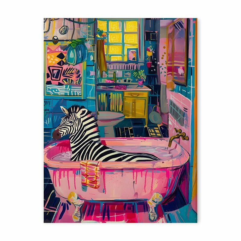 Картина на холсте "DHROOM" Розовая, 20x25 см, без рамы