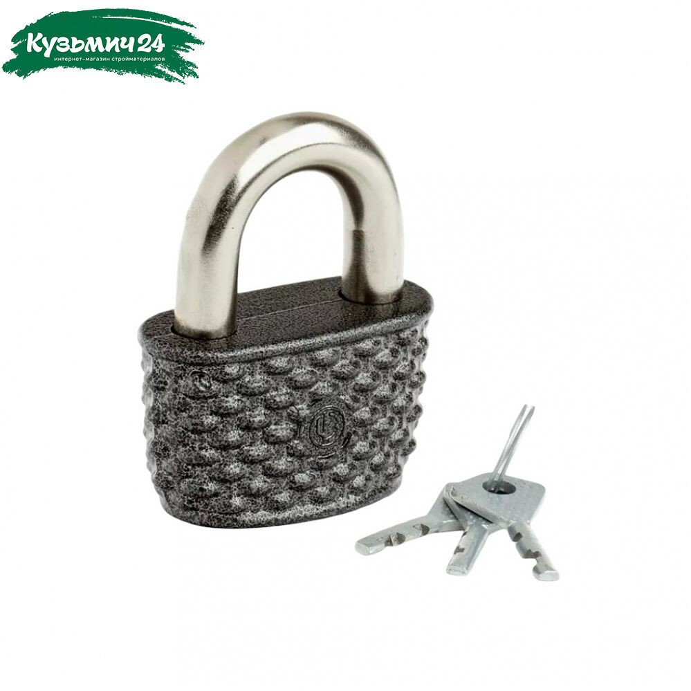 Замок висячий дисковый ЧАЗ ВС2-35 006642, d12 мм, 3 ключа, сталь, цвет серый