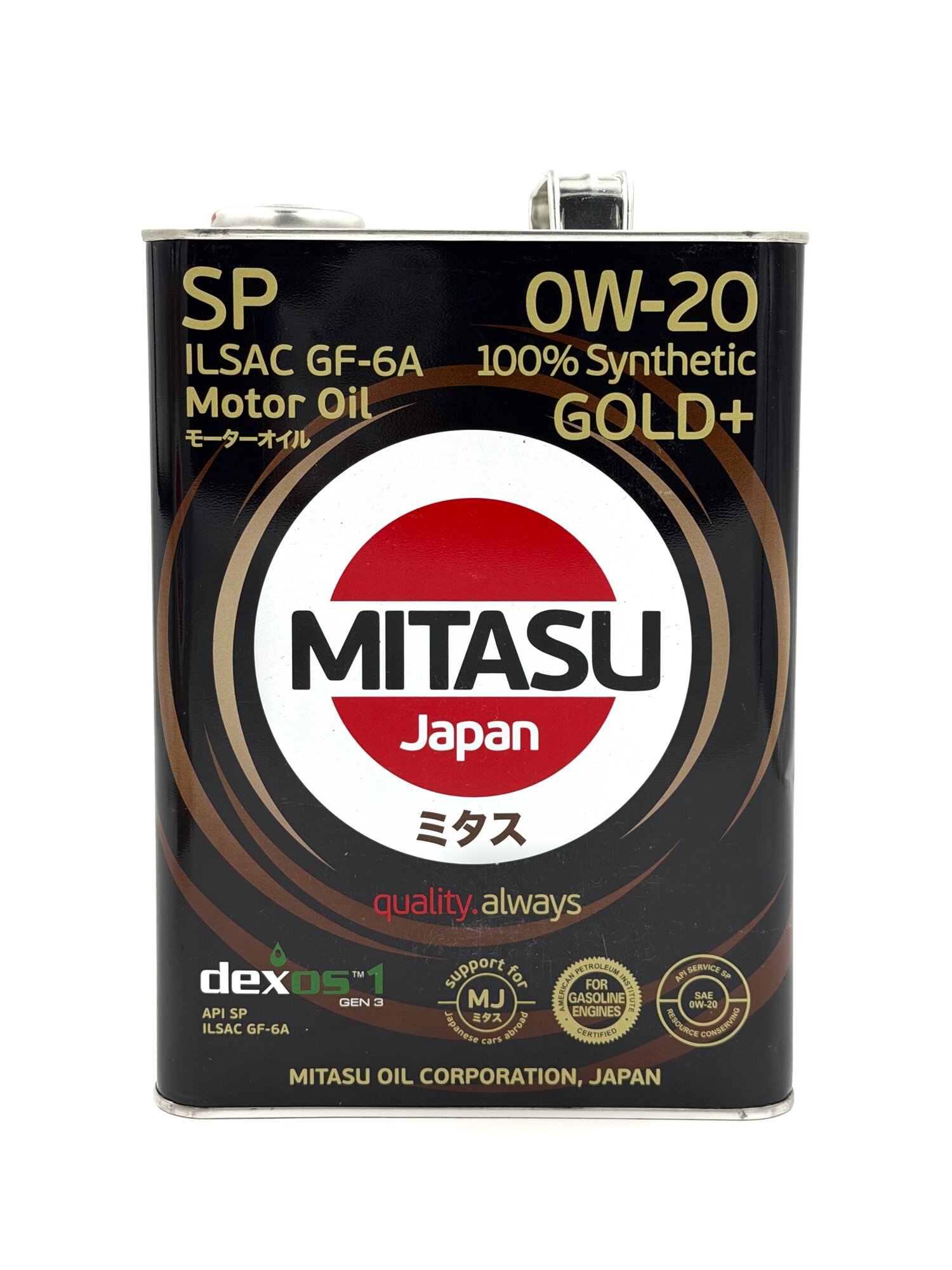 Масло моторное MITASU GOLD Plus SP 0W-20 ILSAC GF-6A, 4 литра