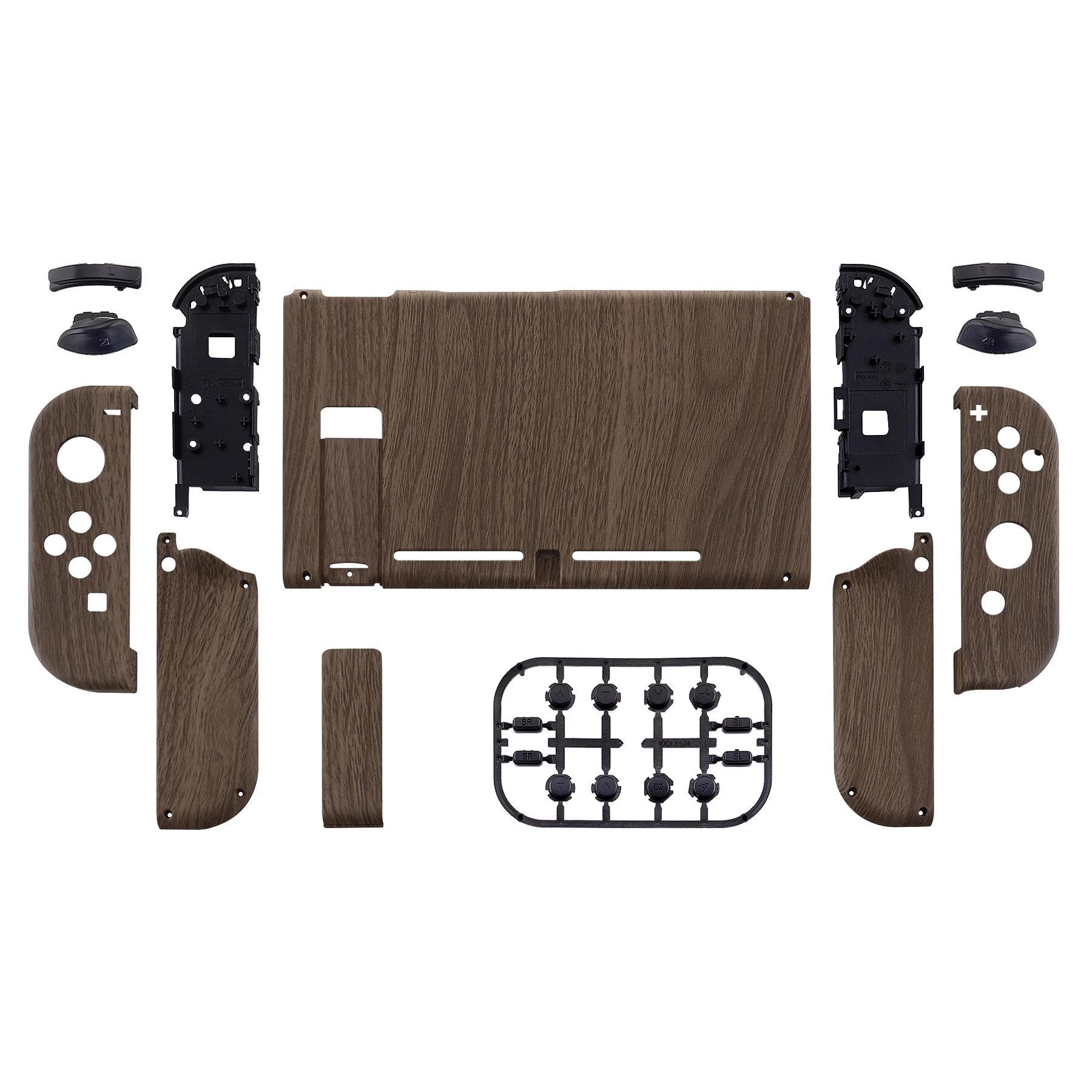 Корпус контроллера eXtremeRate для Nintendo Switch Коричневый, Wood Grain