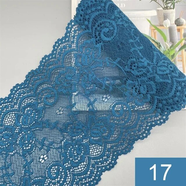 Кружевная тесьма голубая, 1 ярда, 17
