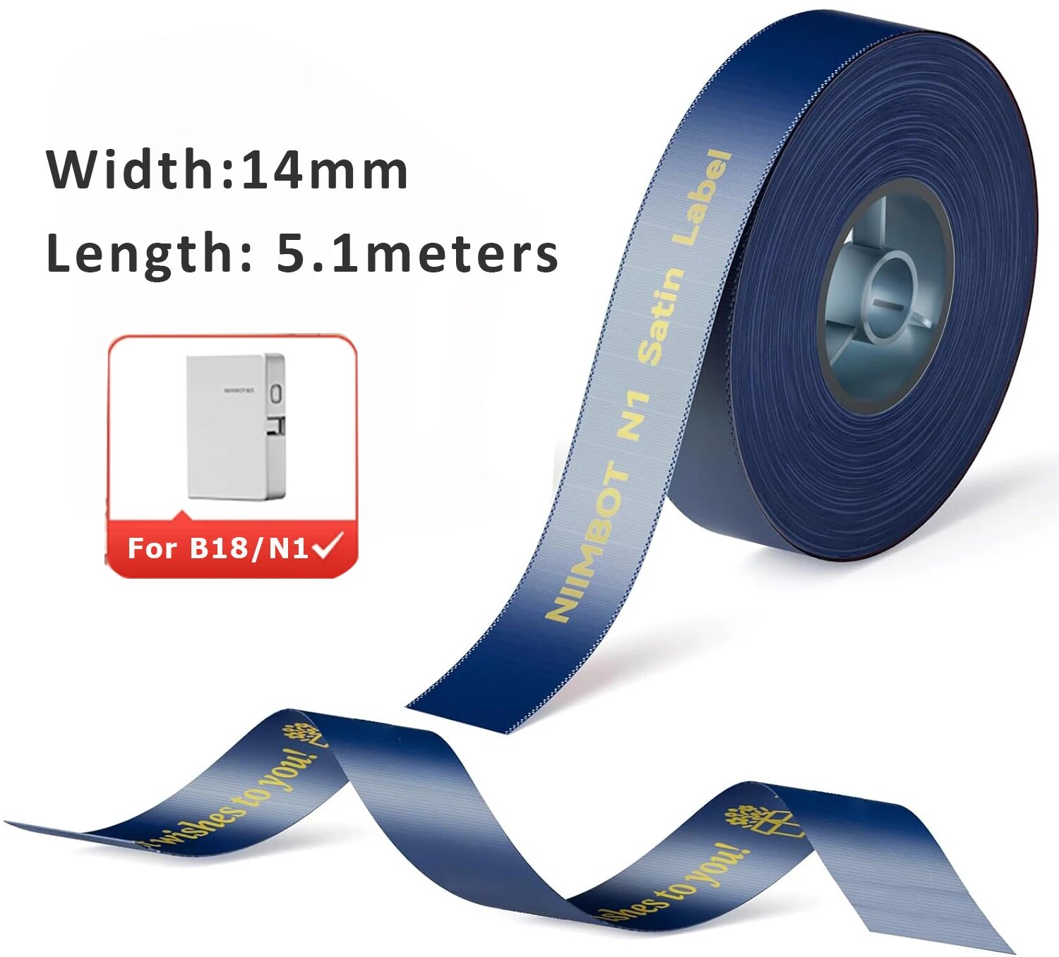 Лента для этикеток NIIMBOT N1/B18, blue satin, 14x5.1 м