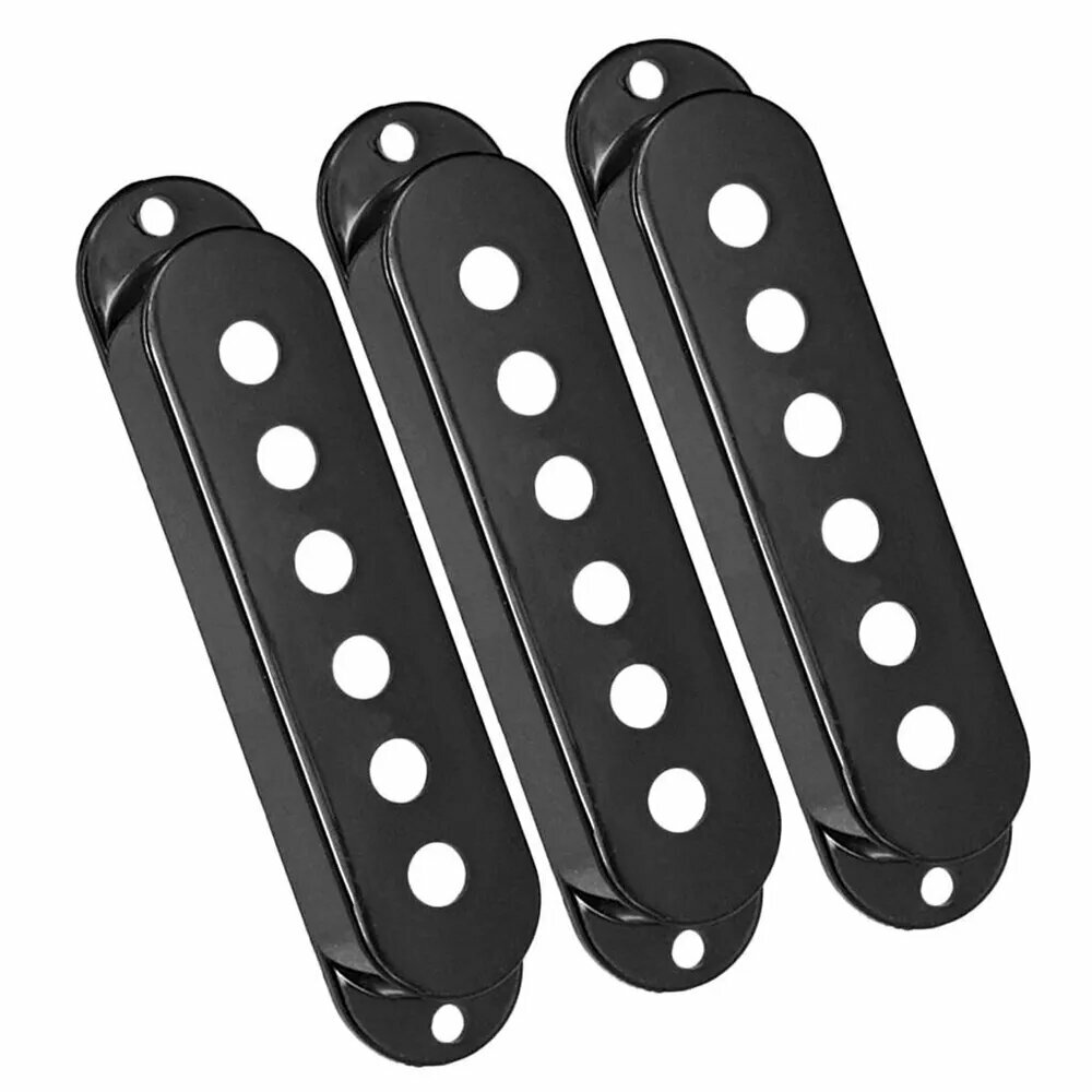3 накладки для сингловых звукоснимателей Humbucker SSS, для гитар Fender ST SQ, 50 мм, пластиковые, черные
