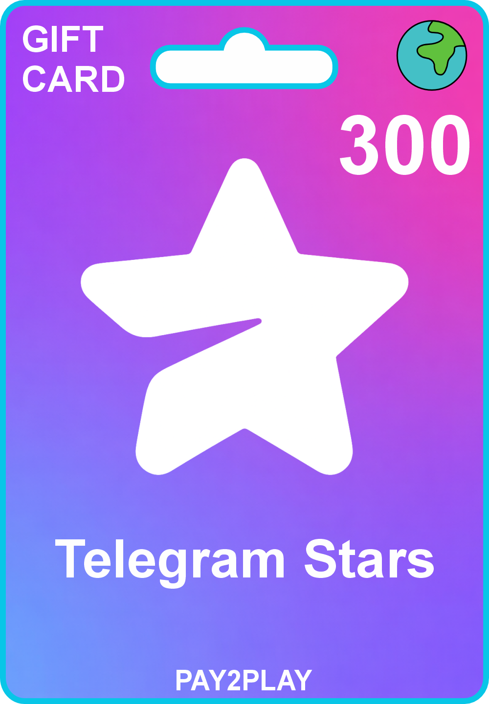 Звёзды Telegram 300 ед. / Пополнение счета, Подарочная карта / Telegram Stars Top-Up