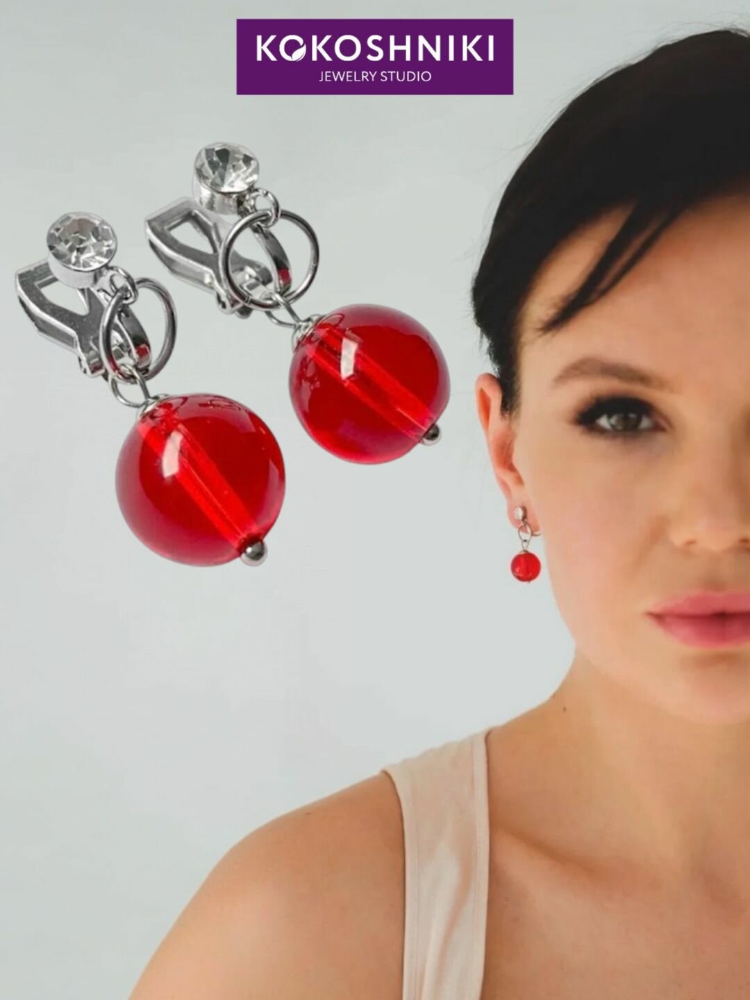 Серьги, муранское стекло, искусственный камень, стекло