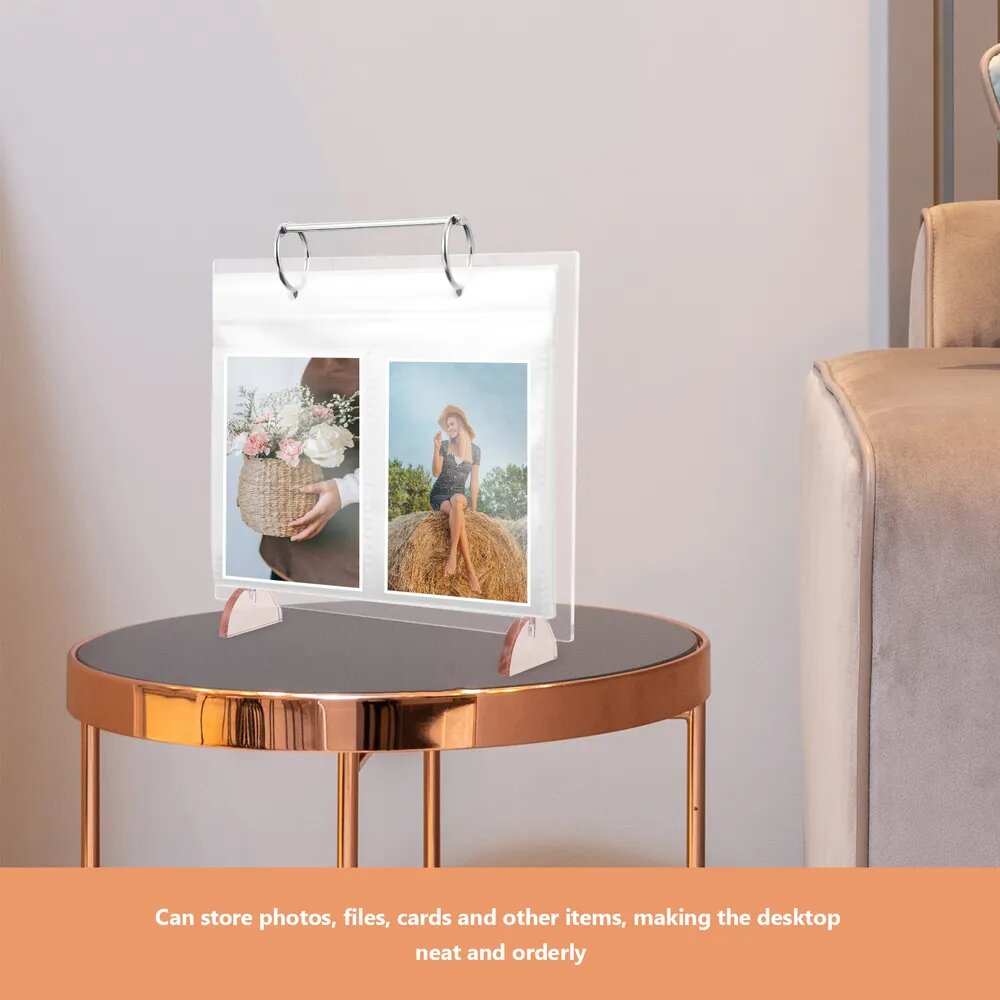 Прозрачный настольный фотоальбом с прозрачными страницами для хранения фото и декора