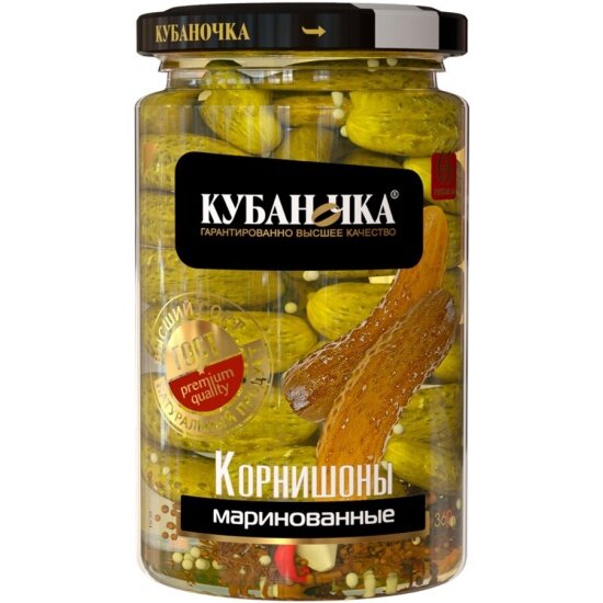 Огурчики Кубаночка маринованные корнишоны 360 г