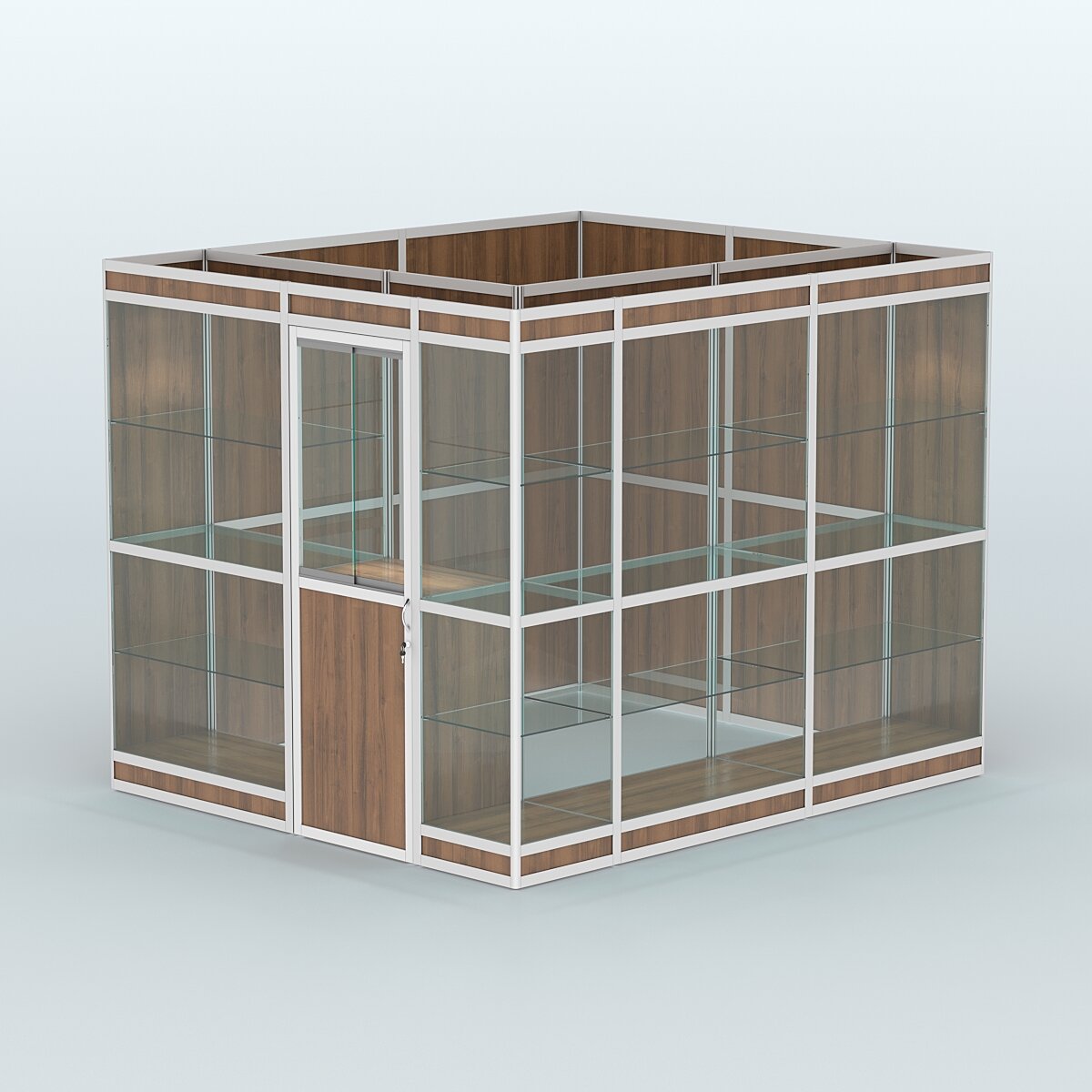 Павильон из профиля угловой №4в (5,5 кв. м), Орех