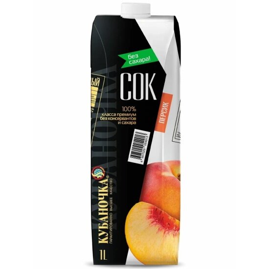 Сок Кубаночка персиковый восстановленный 1 л