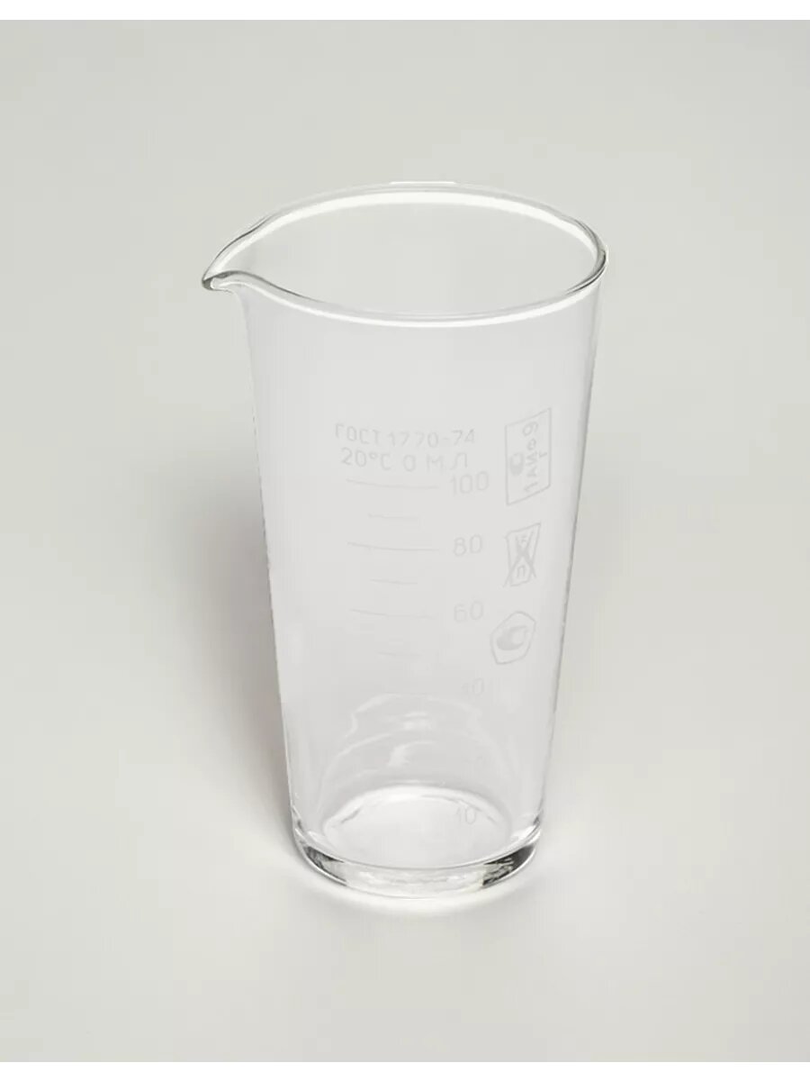 Мензурка ТС ГОСТ-1770-74 HLP-2, 100мл, 55х55х105мм, стекло