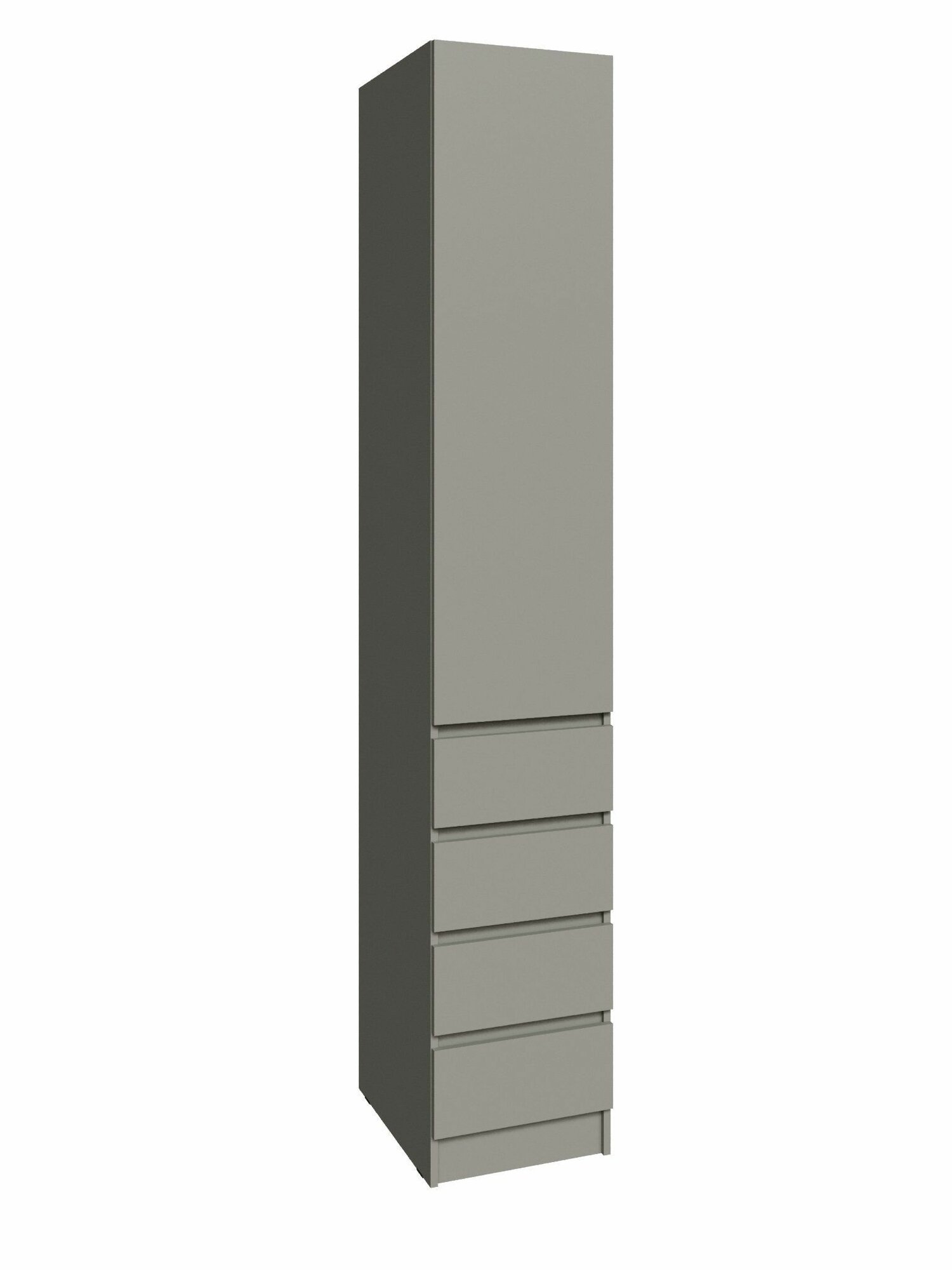 Шкаф Мадрид (0,4) с ящиками без ручек (мокко) 2300х400х520 тэкс