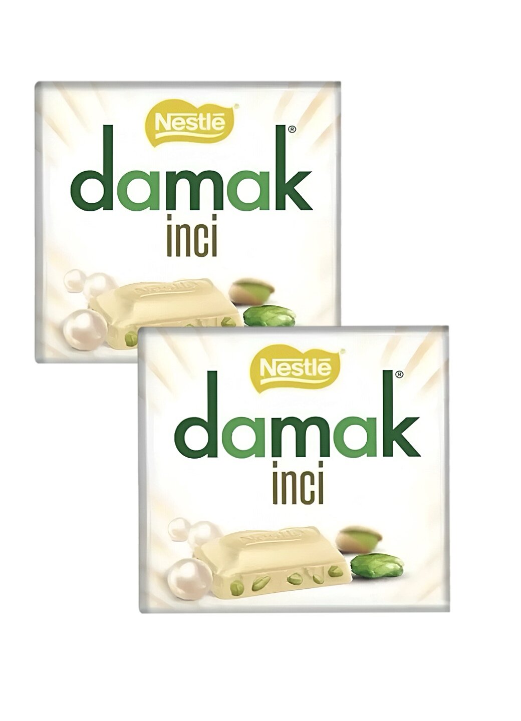 Шоколадная плитка Nestle Damak Inci, белый с фисташкой, 60 гр х 2 шт (Турция)