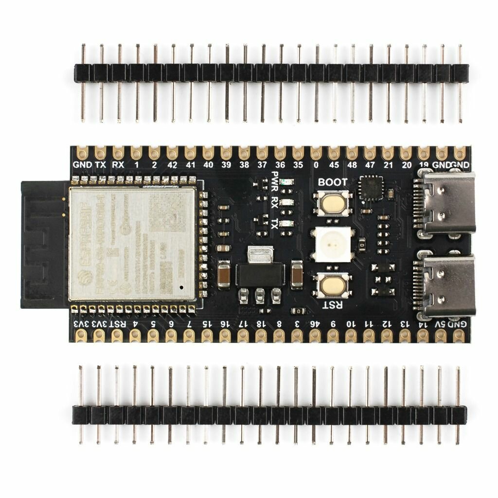 Модуль разработки ESP32-S3 N16R8 два разъема Type-C c CH343P (пины не распаяны)