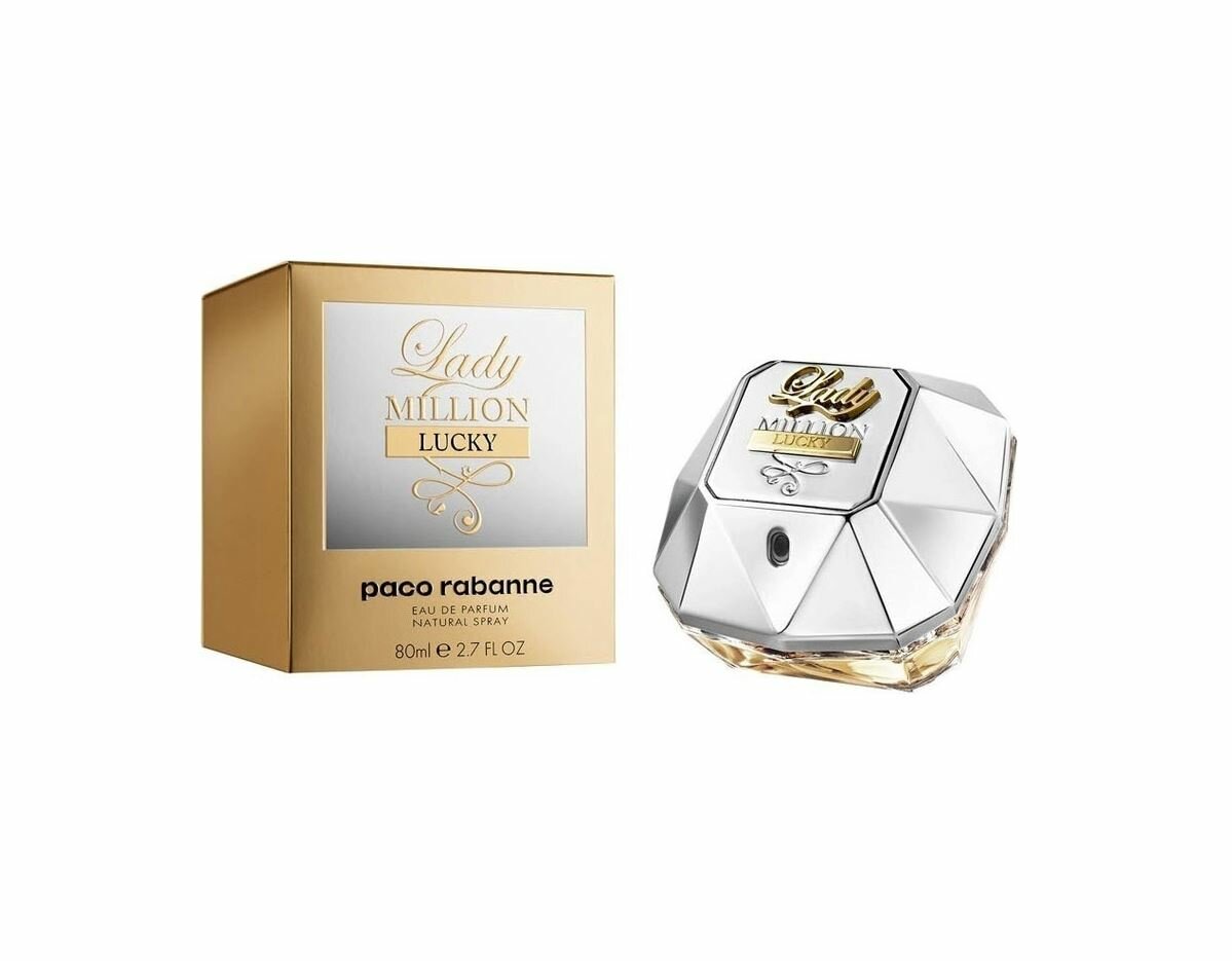 Парфюмерная вода Paco Rabanne Lady Million Lucky 80 мл, древесная