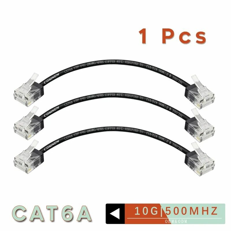 Тонкий кабель Ethernet Cat6A RJ45, патч-корд Cat 6A 10 Гбит/с, сетевой кабель LAN Cat6 UTP для маршрутизатора PS5, компьютера Xbox