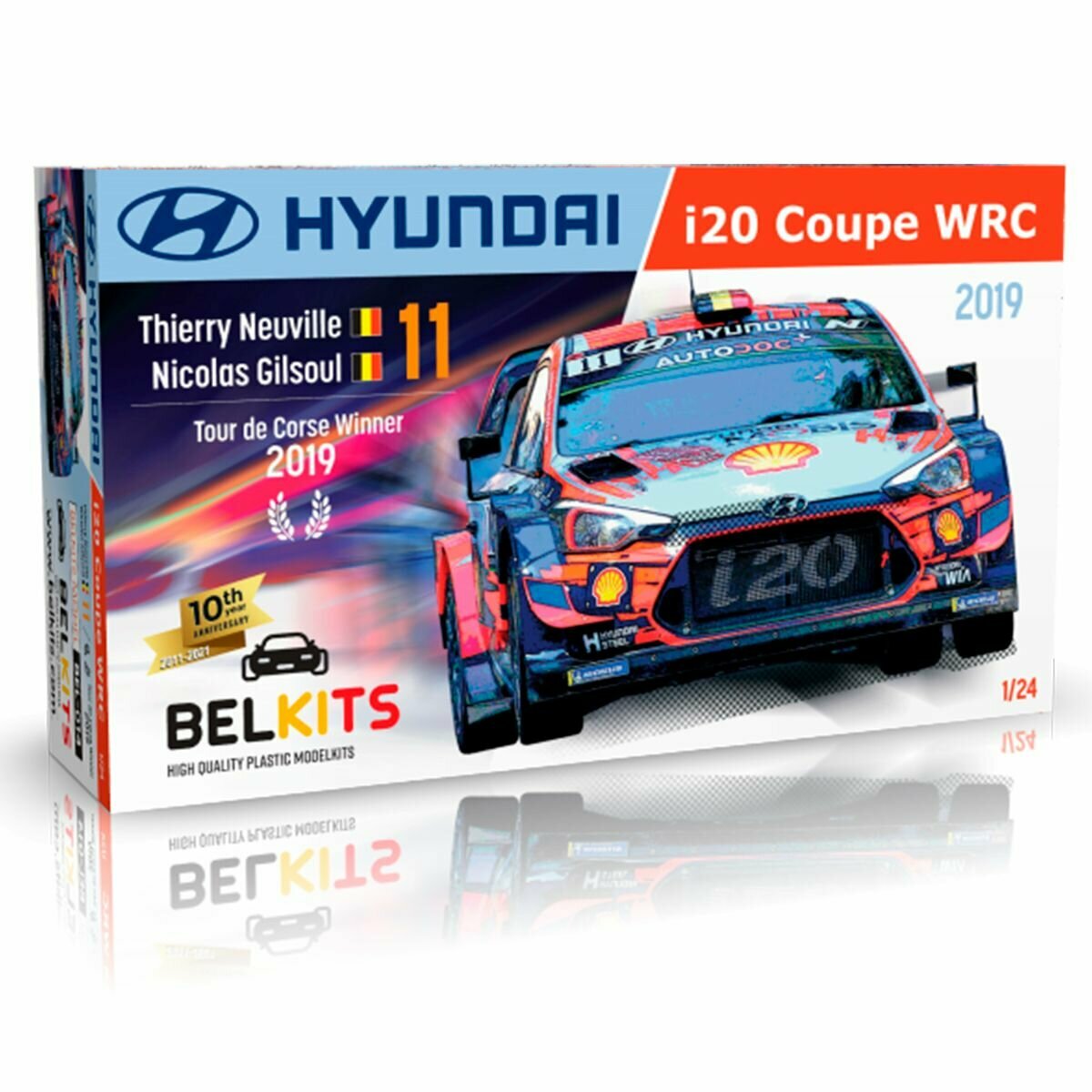 Сборная модель Hyundai i20 Coupe WRC с деталями для уения-Основная