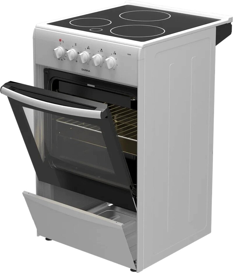 Электрическая плита DARINA 33 606 W белый, стеклокерамическая варочная поверхность, 3 конфорки