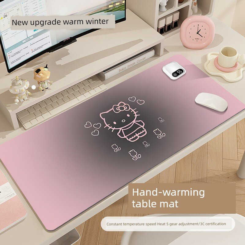 Градиентный коврик для мыши hellokitty с подогревом, очень большой студенческий коврик с подогревом для стола, офисный