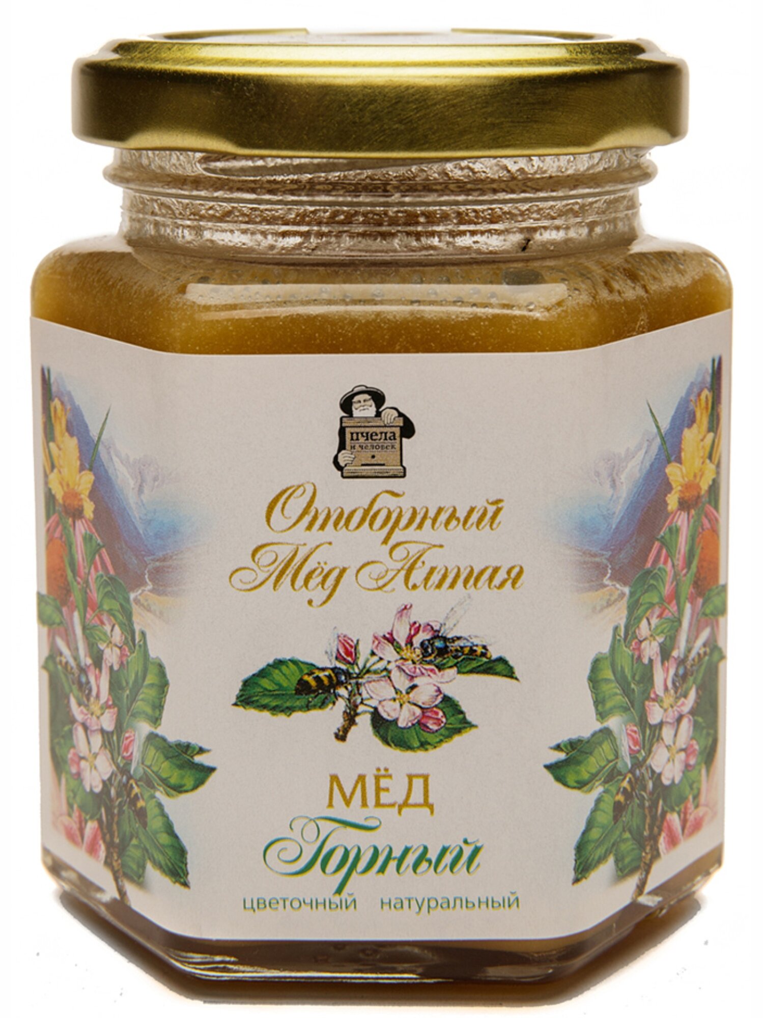 МЁД горный с дикорастущих растений от бренда "пчела и человек", 230 грамм
