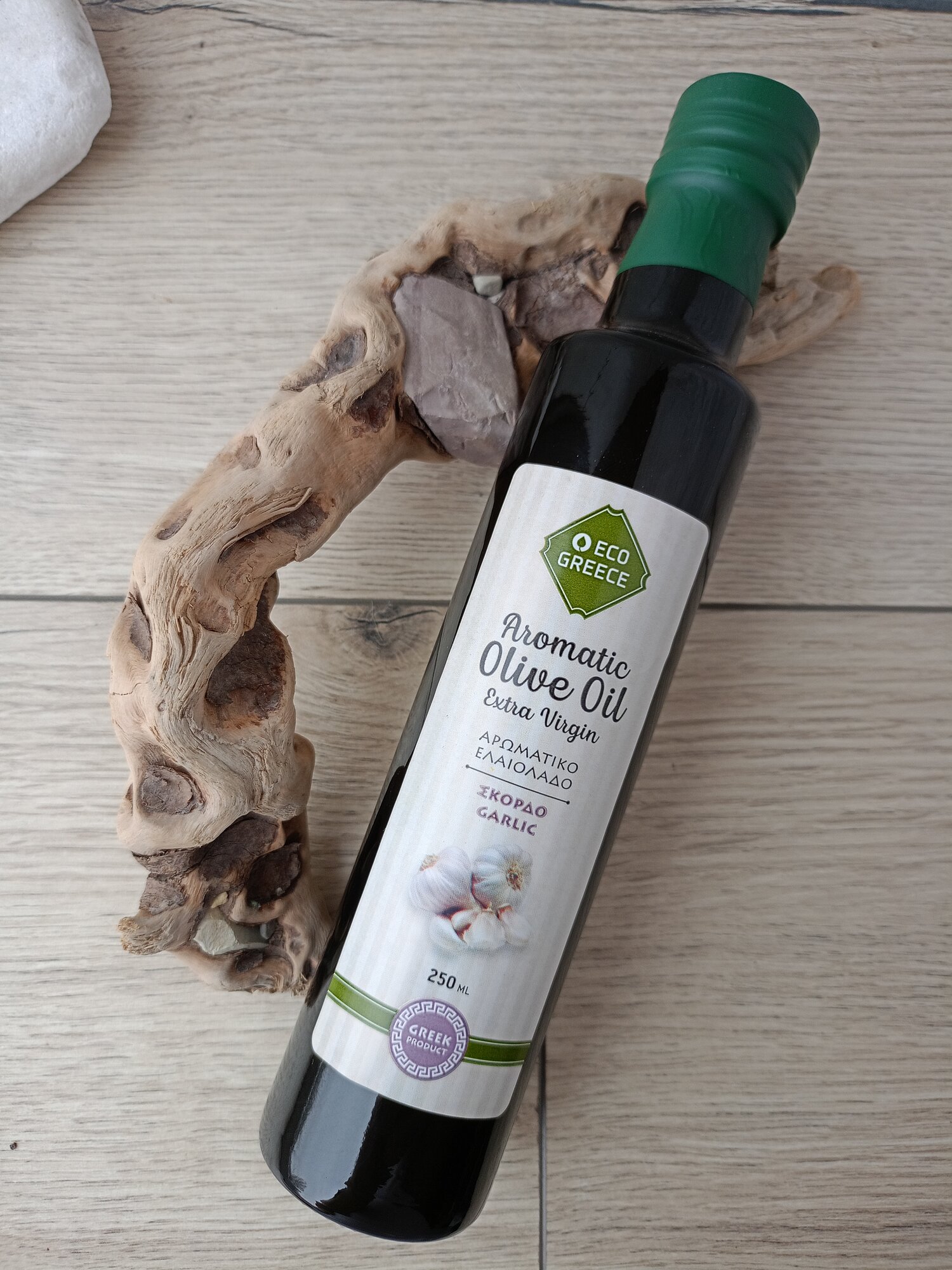Ароматизированное фермерское оливковое масло Extra Virgin с чесноком