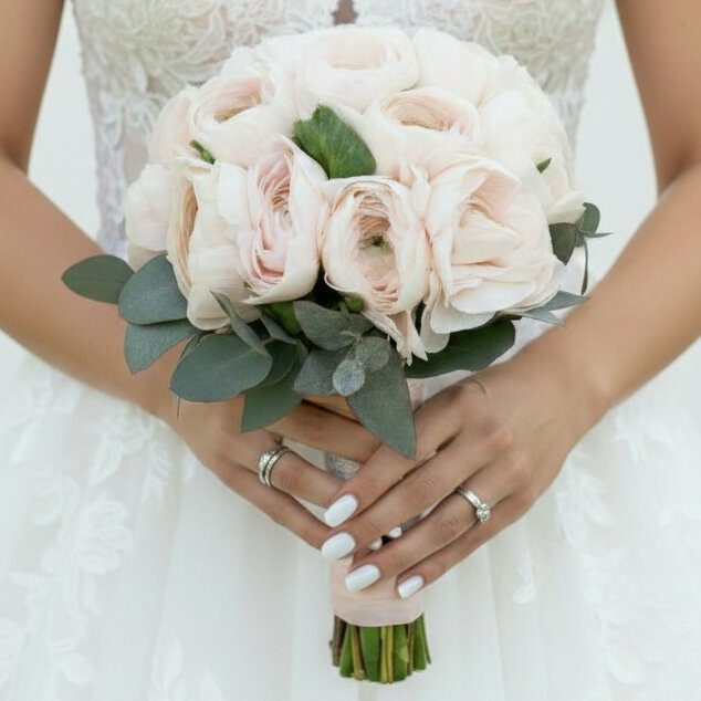 Букет невесты Мегацвет24 "Ханой", нежно-розовый, высота 15 см, под ленту