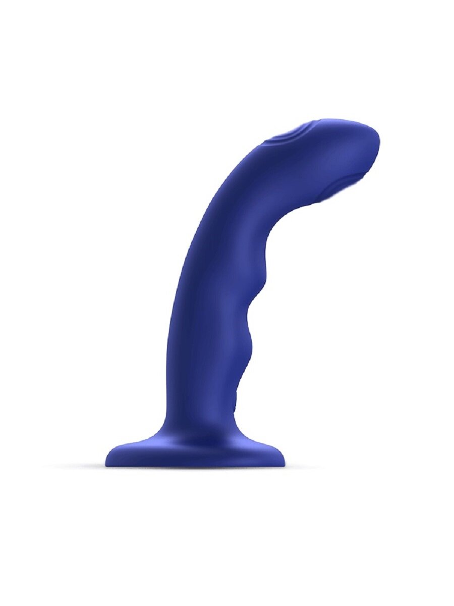 Фаллоимитатор с двусторонней таппинг-стимуляцией Strap-on-me Wave, синий