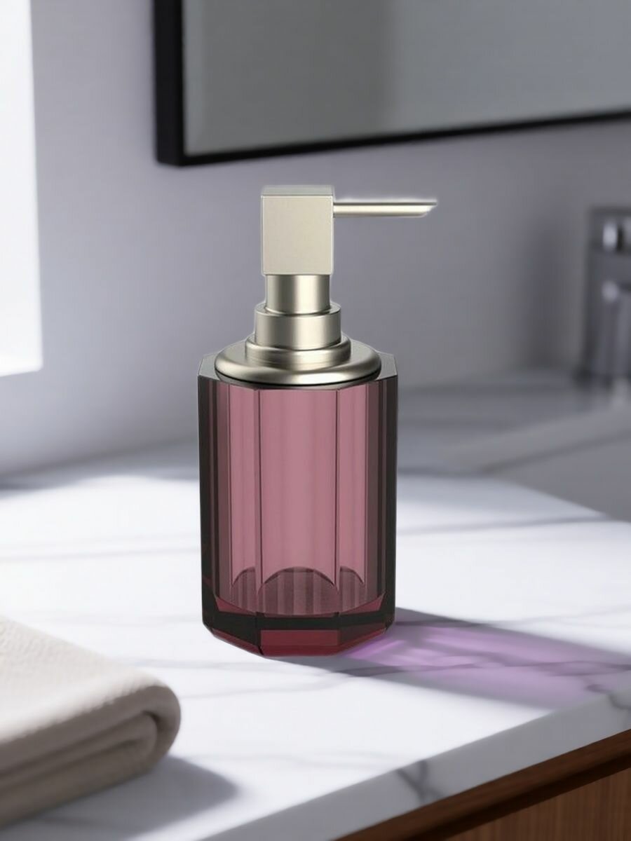Дозатор для жидкого мыла настольный DECOR WALTHER, KRISTALL 130 мл, цвет Rich Burgundy