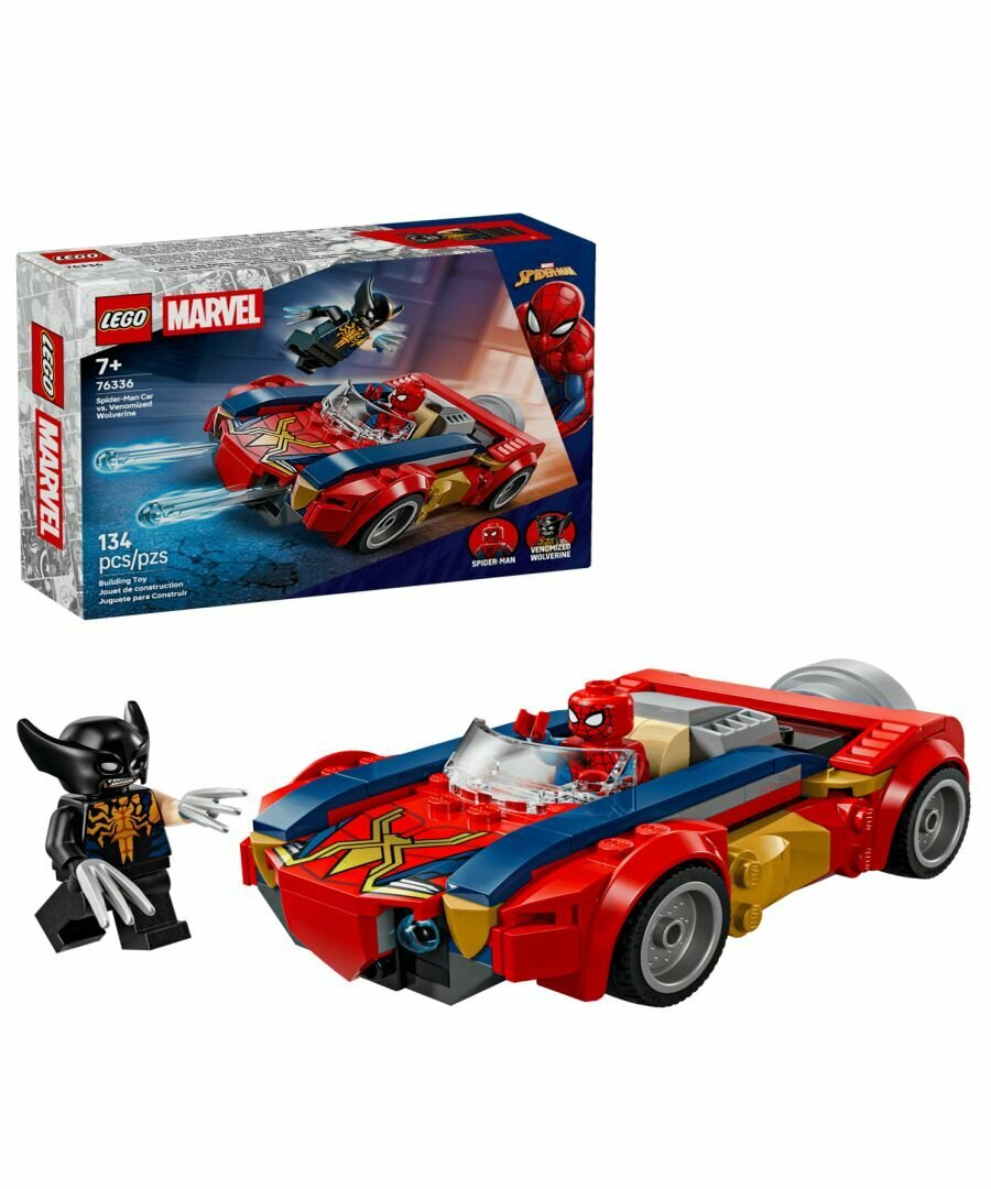 76336 Пластиковый Конструктор Lego Marvel 76336 Spider-Man Car vs. Venomized Wolverine Машина Человека-Паука против Веном Росомахи