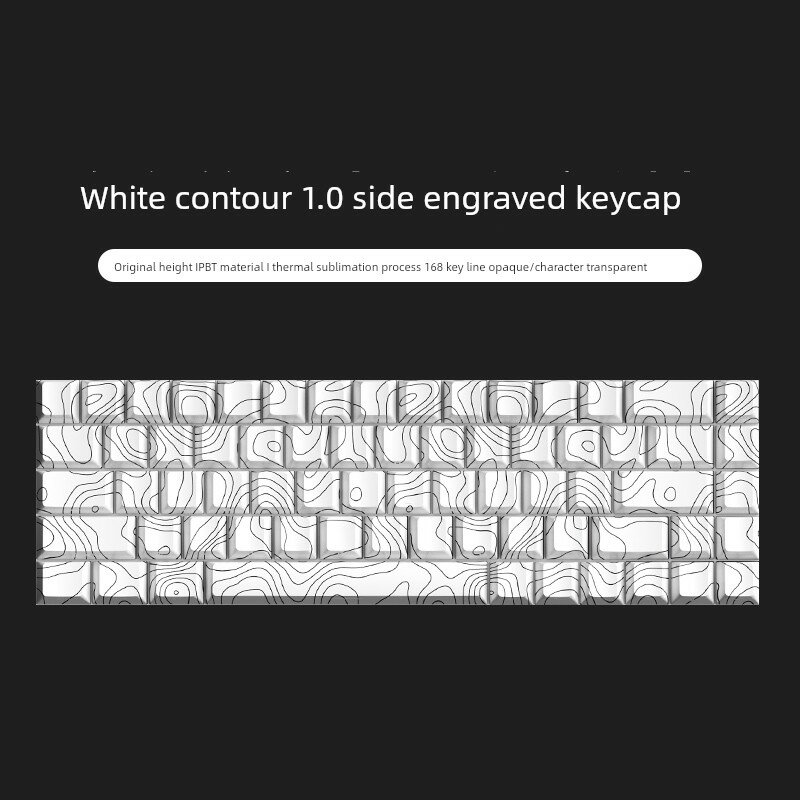 Белые полупрозрачные кейкапы с контурной линией 4.0, гравировкой сбоку, оригинальной высотой, материал PBT, кейкапы для