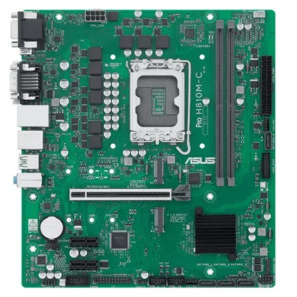 Материнская плата ASUS PRO H810M-C-CSM, LGA1851, Intel H810, 2xDDR5, 4xSATA, 2xM.2, 1xPCIe 5.0 x16, 2xPCIe 4.0 x1, 1xDP, 1xHDMI, 1xDVI-D, 1xVGA, 1x1Gb