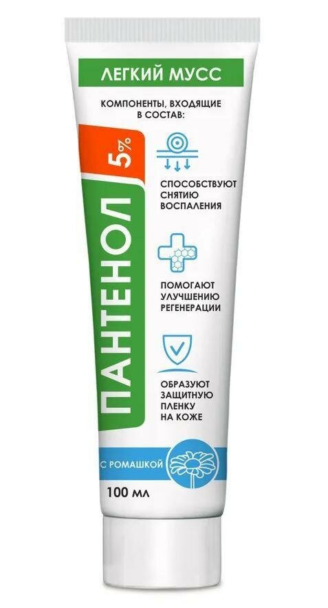 Биологически активная добавка ЛекАлтай пантенол легкий мусс 5 % с ромашкой, 100 мл