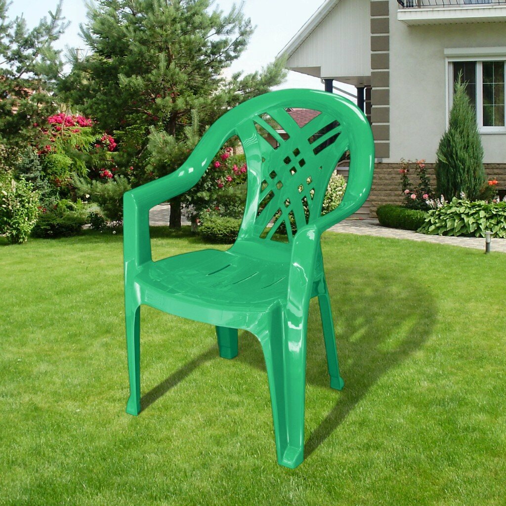 Кресло садовое Стандарт Пластик Групп пластиковое, 84х60х66 см, зеленое