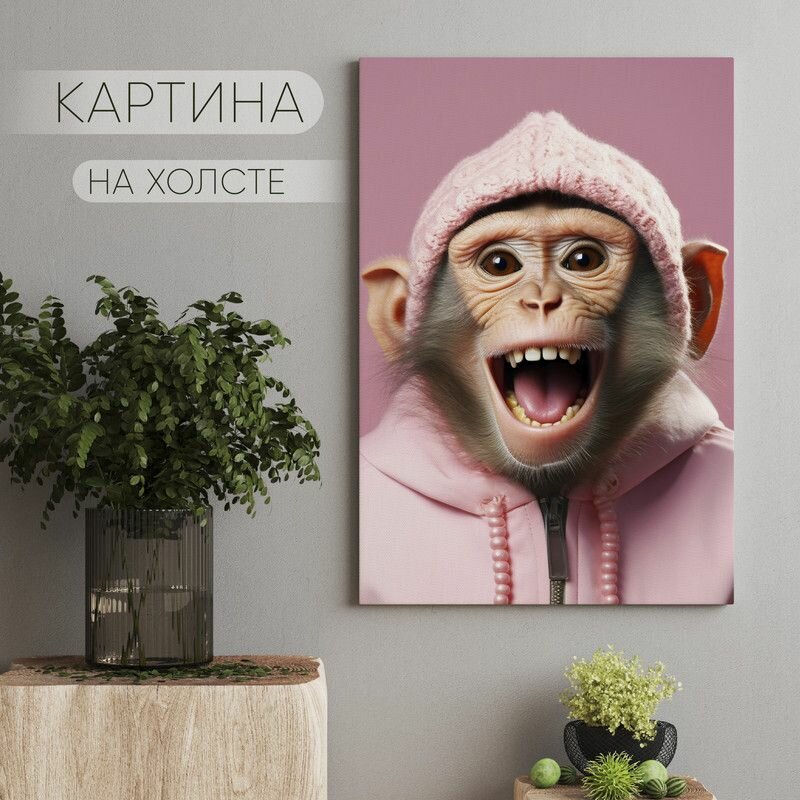 Картина на холсте Мартышка обезьяна (2) 40х60 см