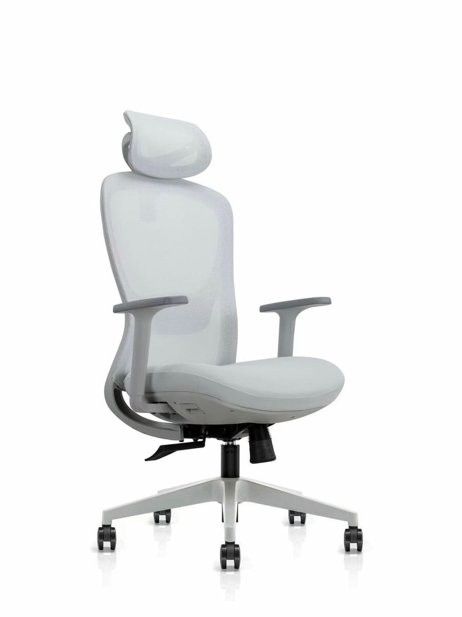 Кресло компьютерное офисное Эверест, сетка, ткань, серый