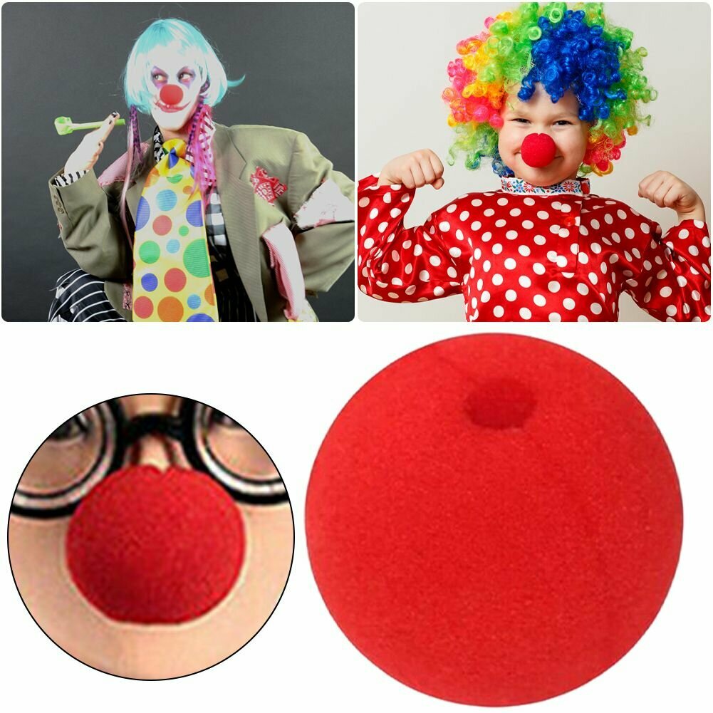 50 мм красные шарики из губки, реквизит для косплея, мягкий нос циркового клоуна