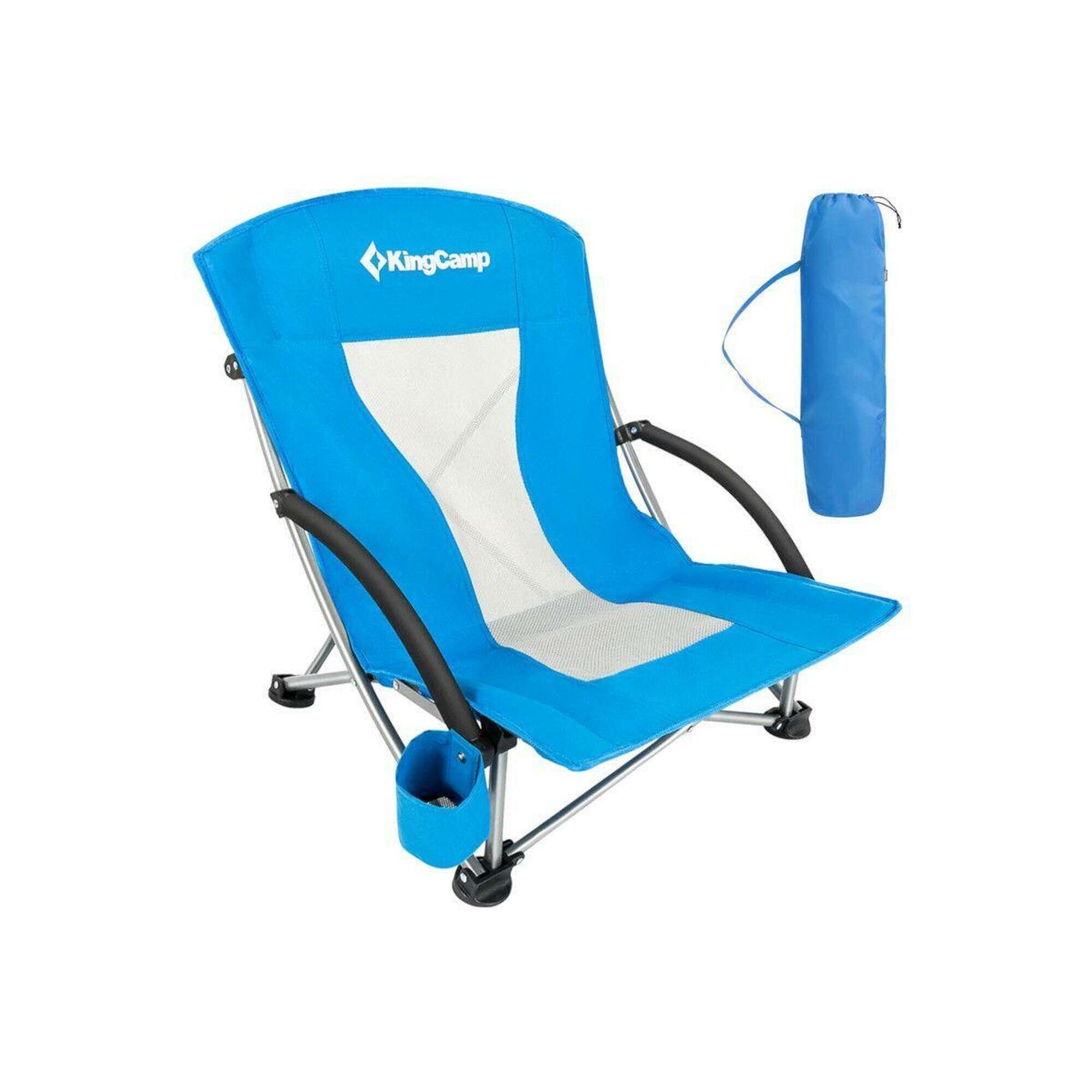 Кемпинговый стул Decathlon Kingcamp Lilac KC3841, стальной каркас, синий, складной