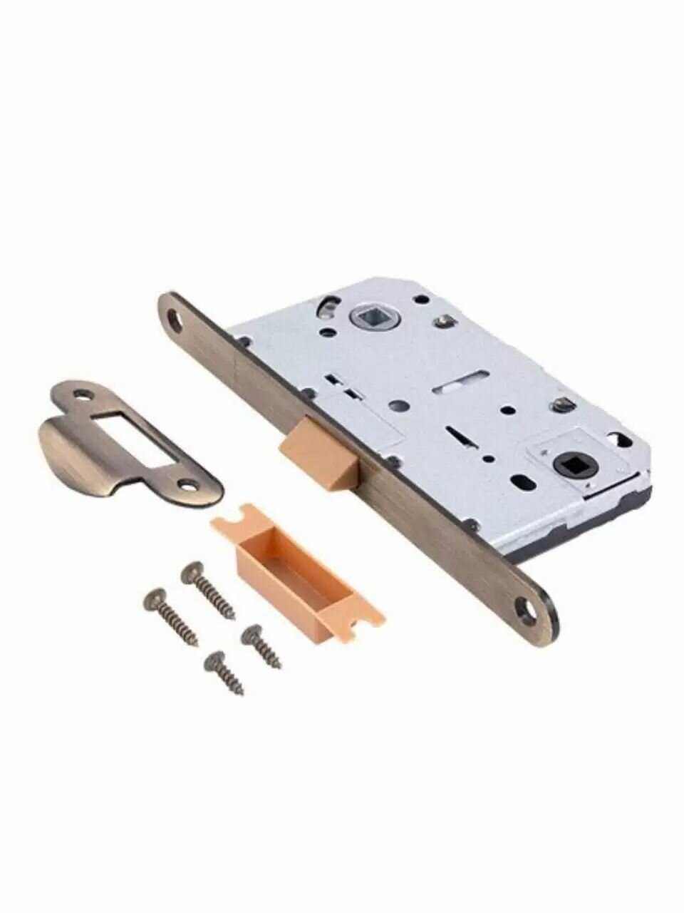 Защелка дверная Code Deco врезная, язычок пластиковый, с фиксатором, бронза