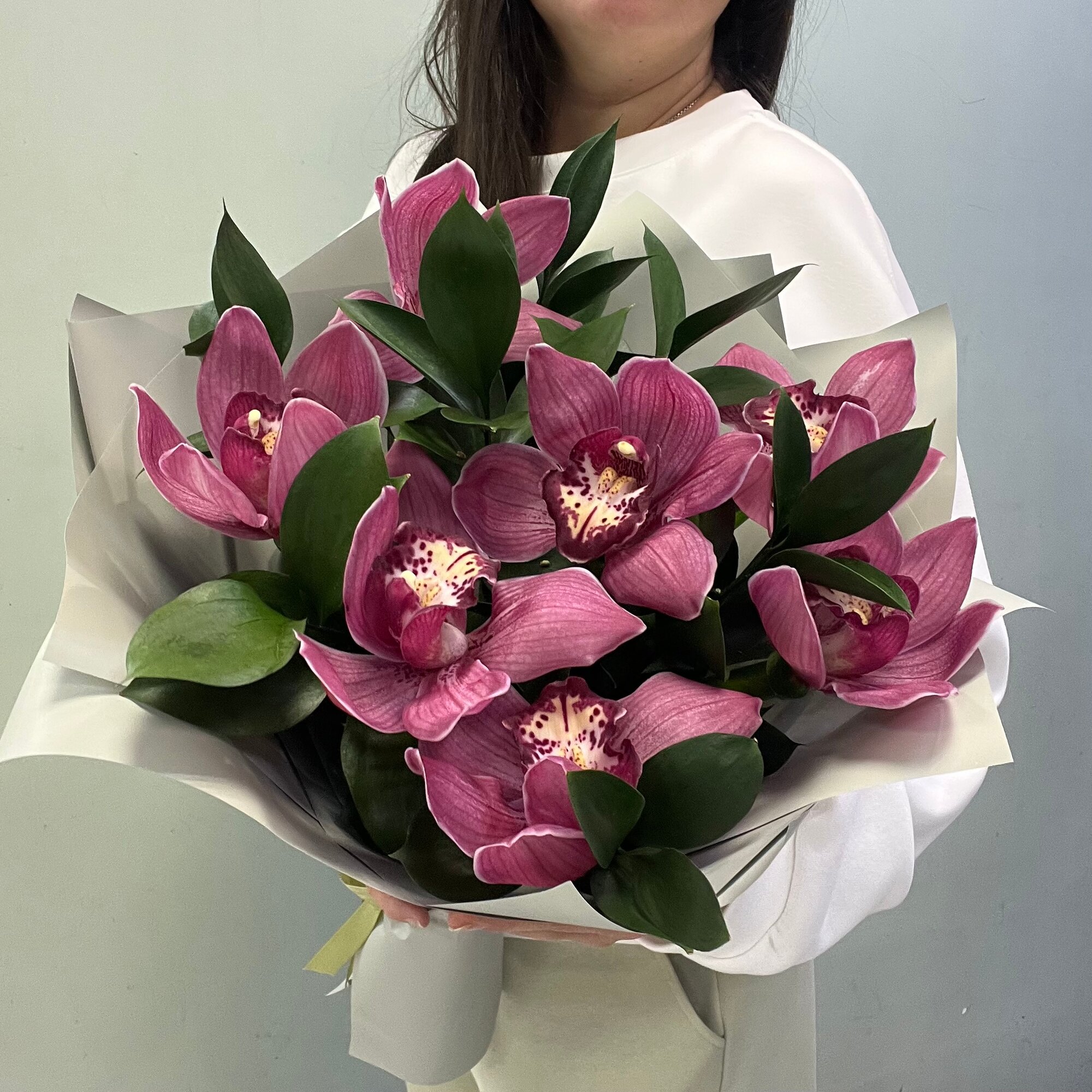 Букет розовых орхидей