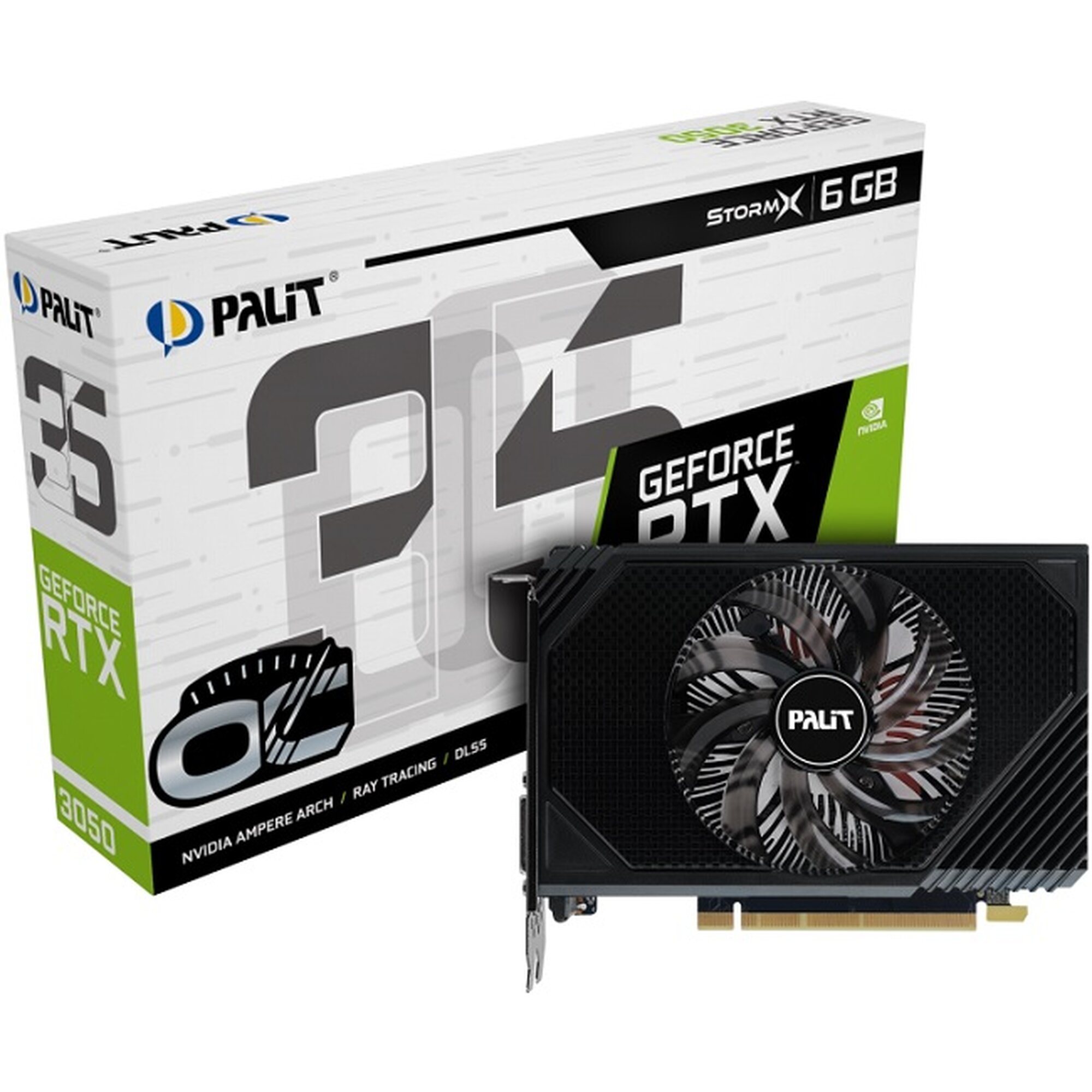 Видеокарта Palit GeForce RTX 3050 StormX OC V1 6GB (NE63050S18JE-1072F)