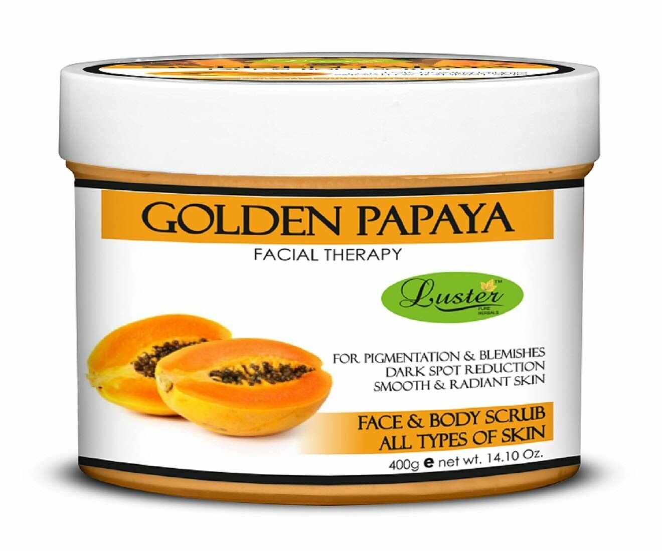 LUSTER Golden Papaya Scrub Скраб для лица и тела с экстрактом папайи 400г