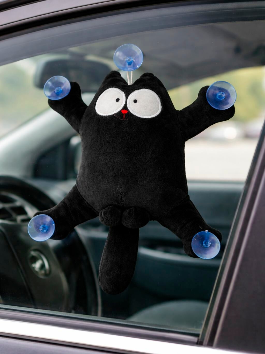 Игрушка на присосках в машину кот (черный)